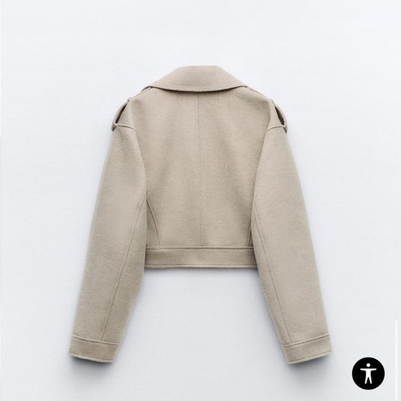 Zara | Jackets & Coats | Felt Texture Crop Biker Jacket | Poshmark